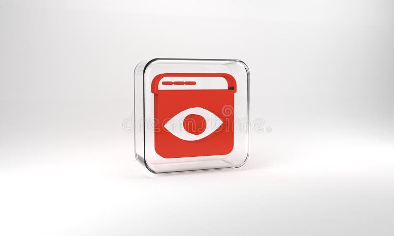 Red Personal Information Collection Icon Isolated on Grey Background ...
