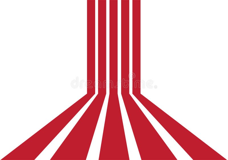 Red Perspective Lines in the White Background Wallpaper Stock Vector ...