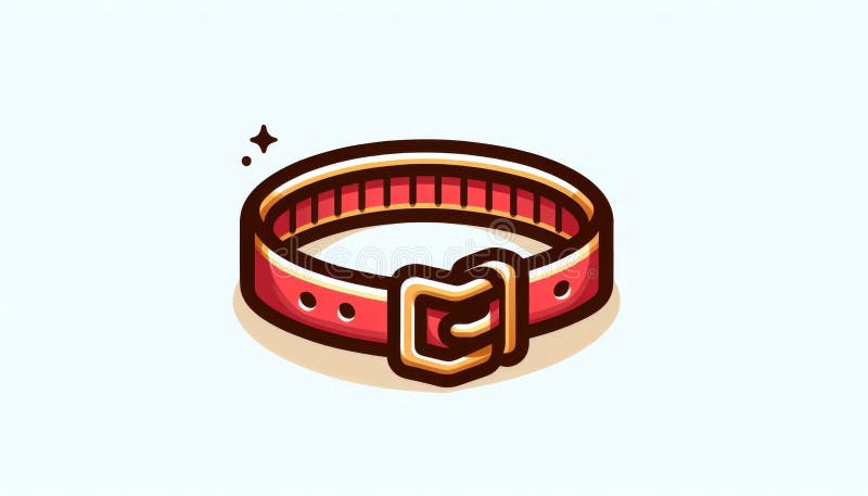 Red Pet Collar with Gold Buckle Pixel Art Illustration Stock ...
