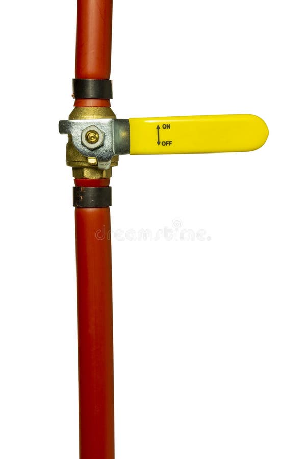 Red Pex Pipe with Shut Off Valve Stock Photo - Image of industry ...