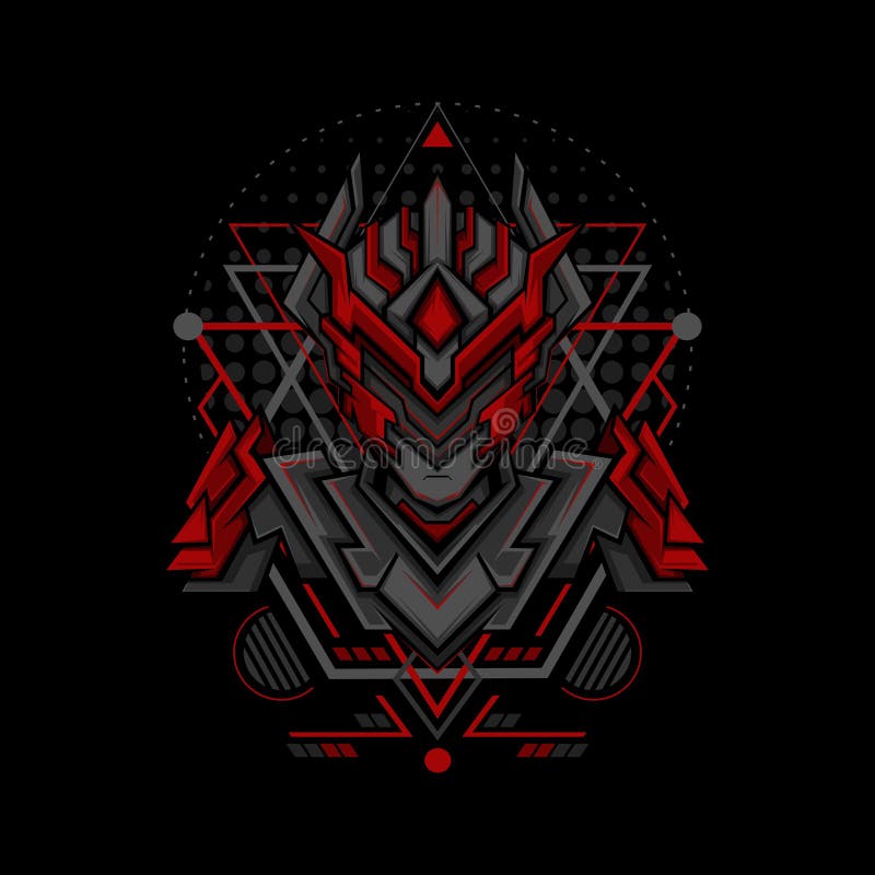 Red Phantom Project Geometry Style Stock Vector - Illustration of ...