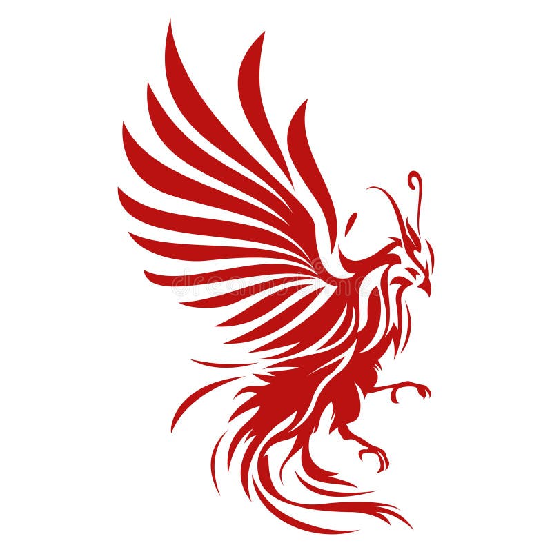 Red Phoenix Bird Flying Vector Logo Illustration Stock Illustration ...