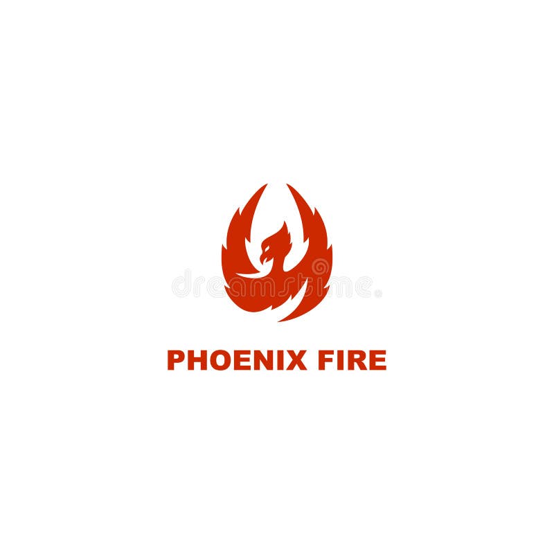Abstract Red Phoenix Shape on a Letter, Alphabetical Logo with Animal ...