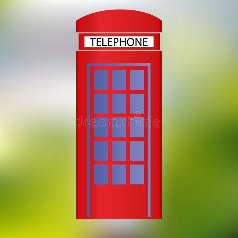 Red Phone Booth Abstract Green Background Eps10 Stock Vector ...