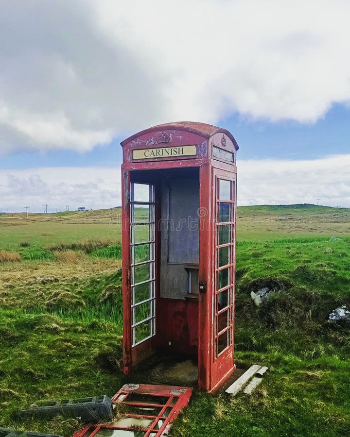 Red Phone Booth in Scotland Stock Photo - Image of phonecall, missing ...