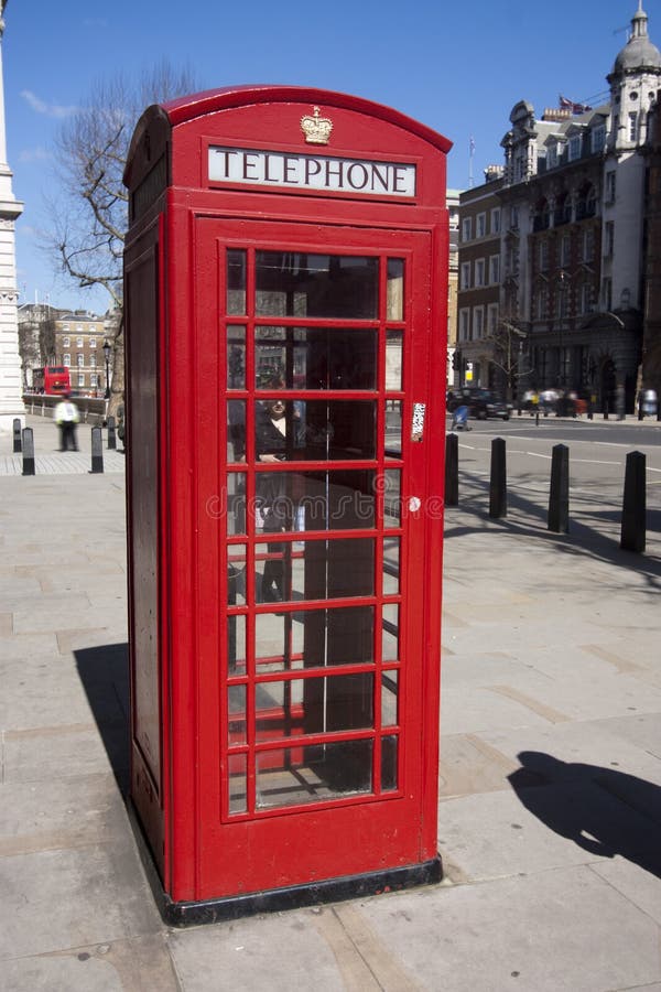 Red phone box, london stock photo. Image of street, telephone - 14088508