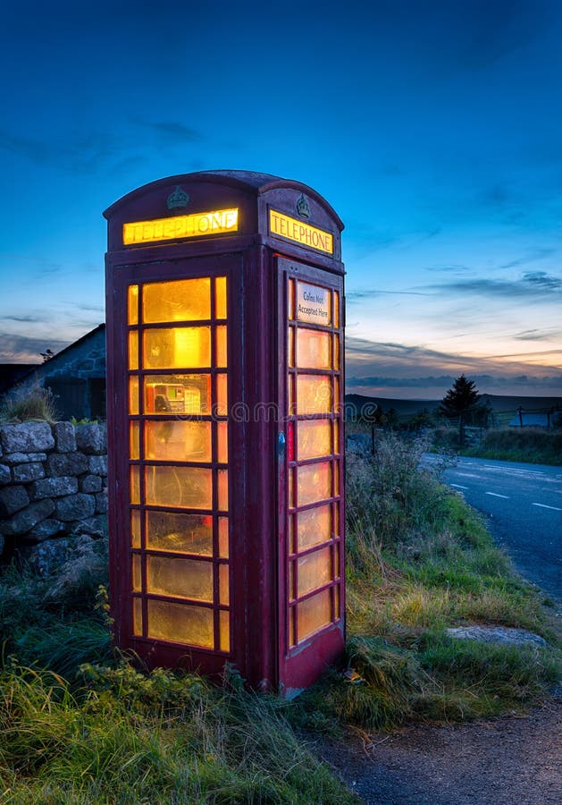 Red Phone Box stock photo. Image of dartmoor, evening - 44934384