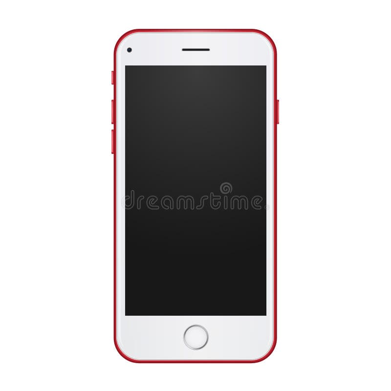Red Phone Concept with Empty Blank Screen To Present Your App, Design ...