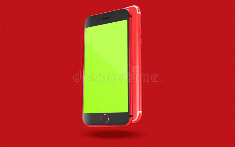 Red Phone Front and Back View Mockup Stock Illustration - Illustration ...