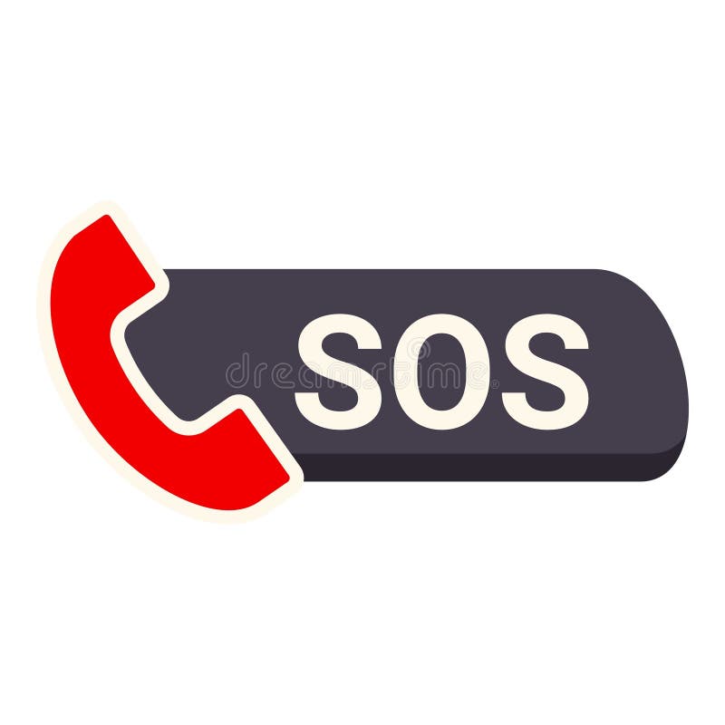 Red Phone Icon Calling for Sos, Emergency Contact Concept Stock Vector ...