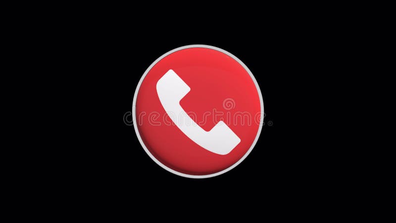 Red Phone Icon Loop with Alpha Channel 4K Stock Video - Video of ...