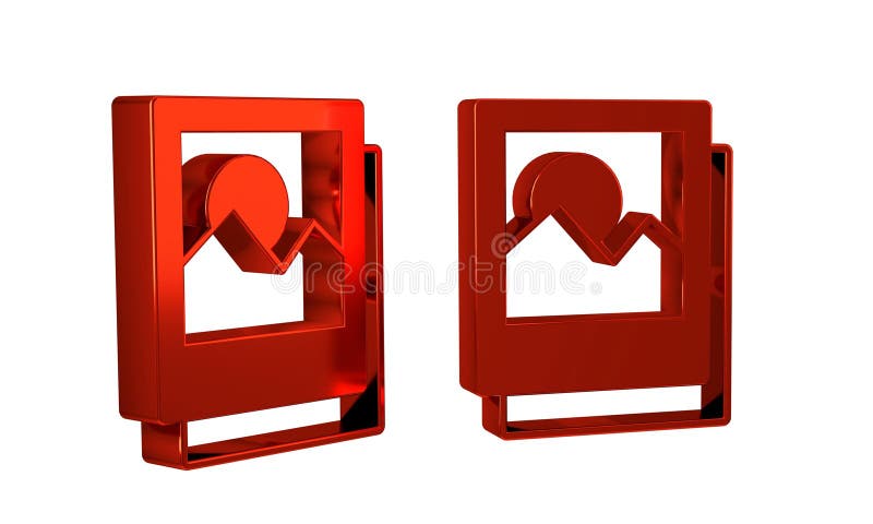 Red Photo Icon Isolated on Transparent Background. Stock Illustration ...