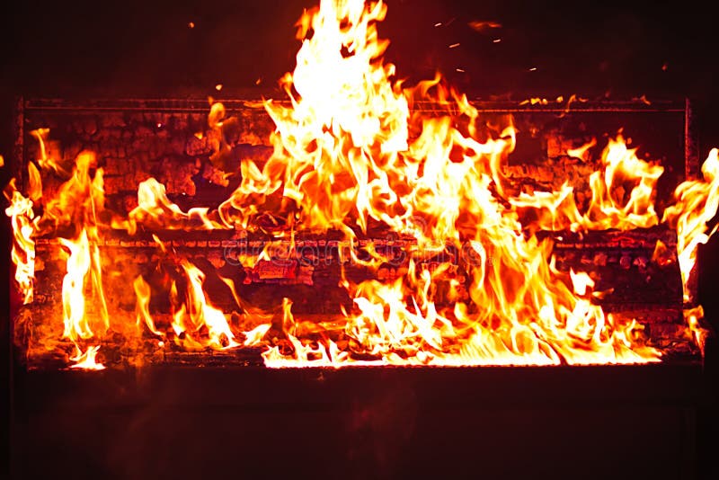 Red piano in orange flame stock photo. Image of keyboard - 63325916