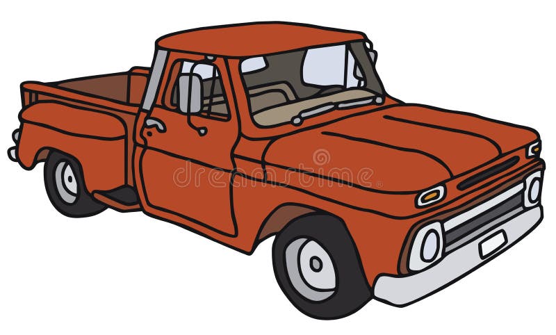 Red pick-up stock vector. Illustration of pick, vector - 52644563
