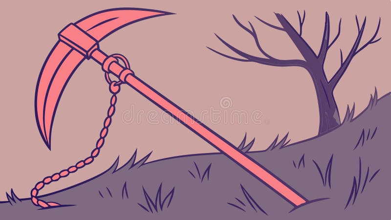 Red Pickaxe with Chains, Simple Design, Industrial Tool, Vector Design ...