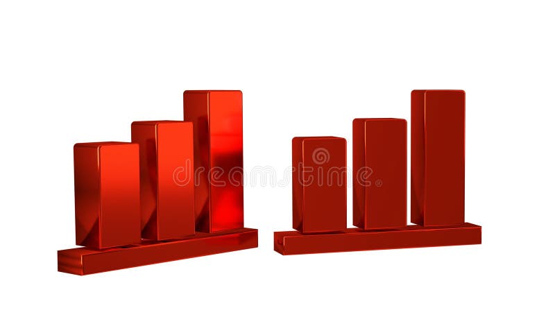 Red Pie Chart Infographic Icon Isolated on Transparent Background ...