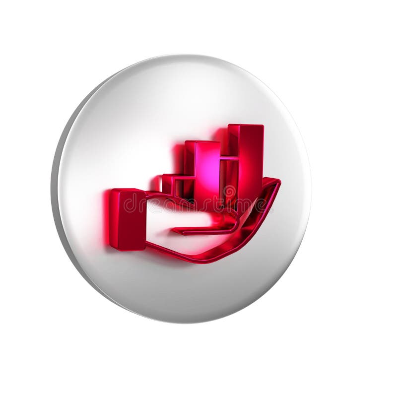 Red Pie Chart Infographic Icon Isolated on Transparent Background ...