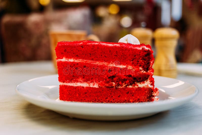 Red Piece of Raspberry Cake Stock Photo - Image of isolated, food ...