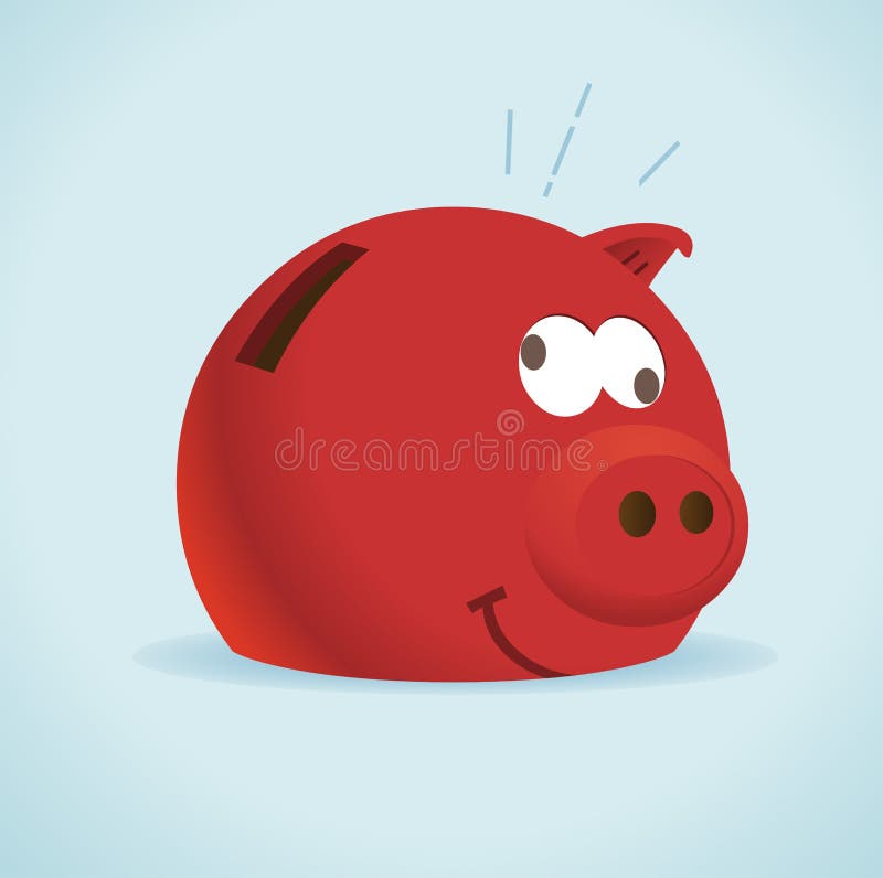 Red Piggy Bank stock vector. Illustration of save, rich - 25076105