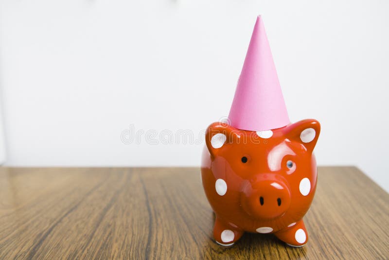 Red Piggy Bank Having a Party Stock Image - Image of bank, finances ...