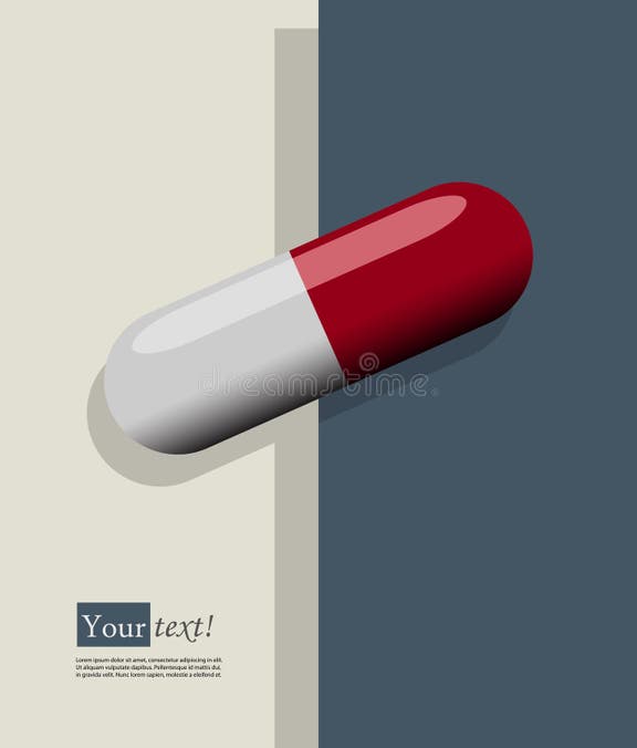Red pill stock vector. Illustration of addiction, treatment - 86592469