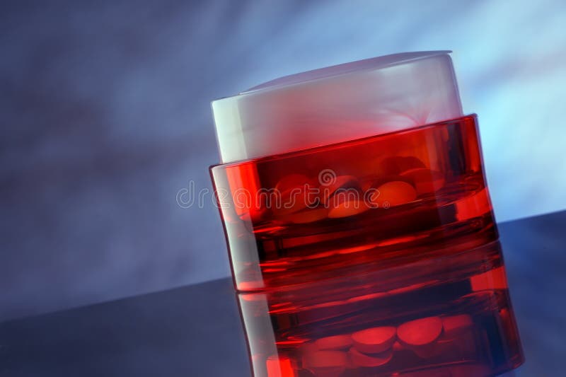 Red Pill container stock photo. Image of objects, lour - 14073084