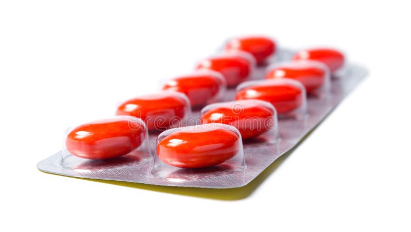 Red pills stock photo. Image of foil, dose, painkiller - 18608026