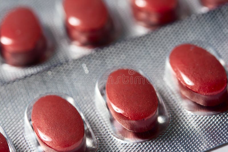 Red pills stock photo. Image of group, silver, closeup - 19363382