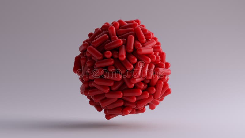 Red Pills Formed into a Sphere Simple Background Stock Illustration ...