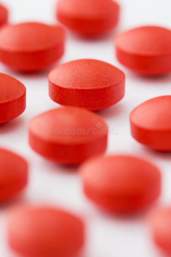 Red Pills on White Background Stock Image - Image of group, shot: 29424331