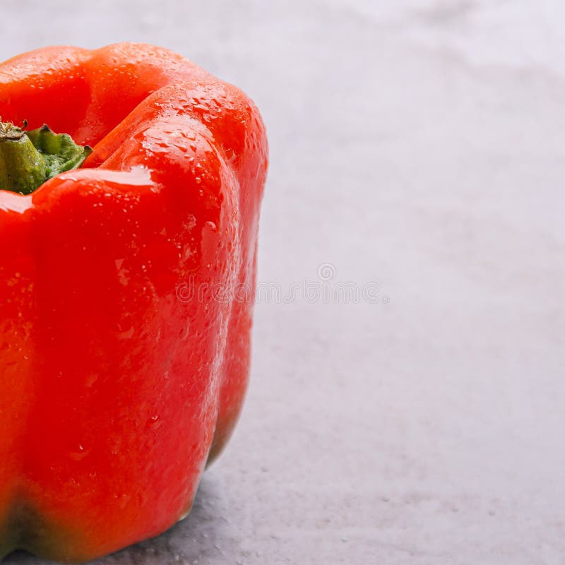 Red Pimiento in Grey Backgrund Stock Photo - Image of green, vegetable ...
