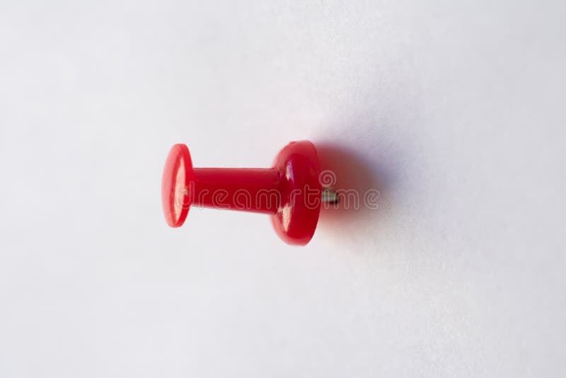 Red Pin Attached on a White, Empty Paper Stock Image - Image of ...