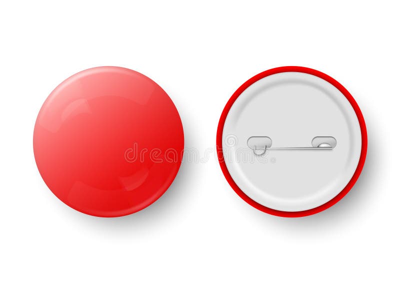 Red Pin Button, Vector. Pin Button Set. Collection of Realistic Pin ...