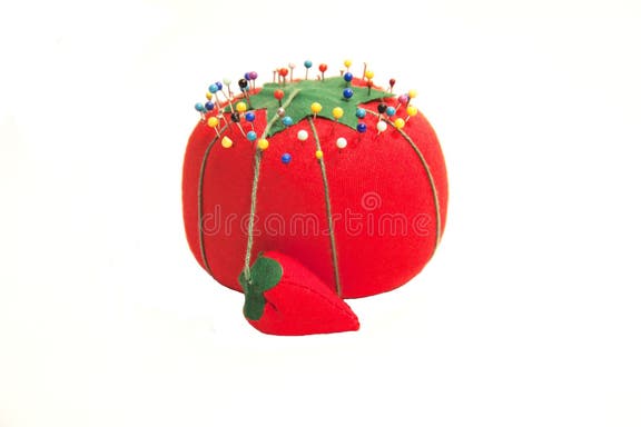 Red pin cushion with pins stock photo. Image of clothing - 21920894