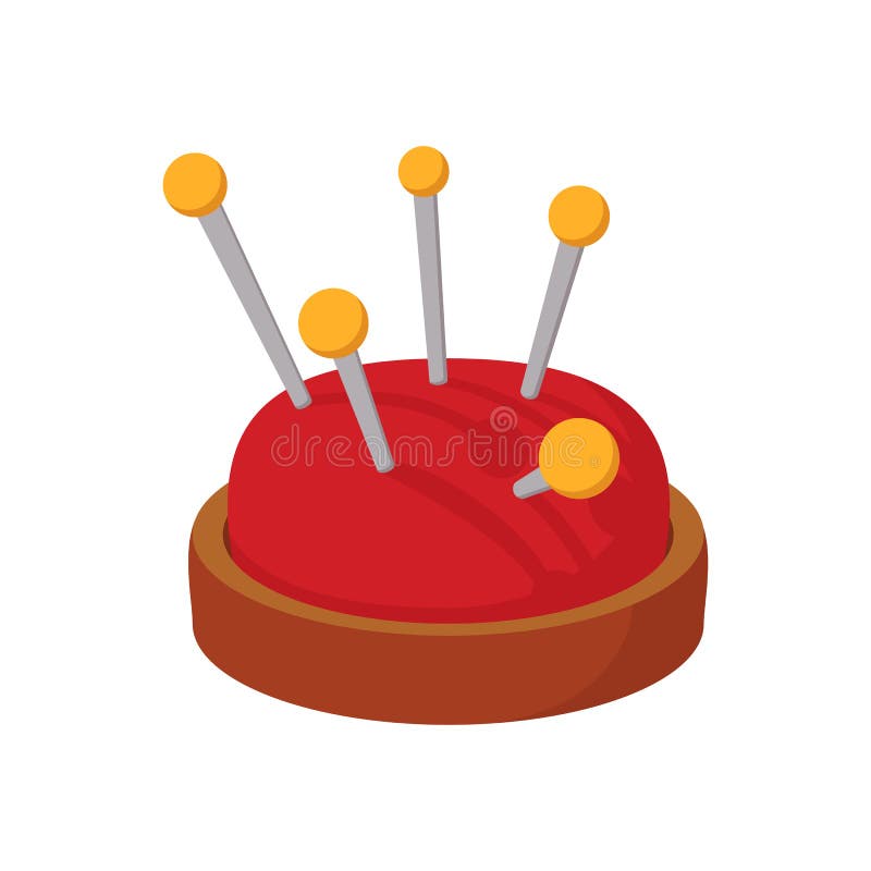 Red Pin Cushion Pins Cartoon Icon Stock Illustrations – 10 Red Pin ...