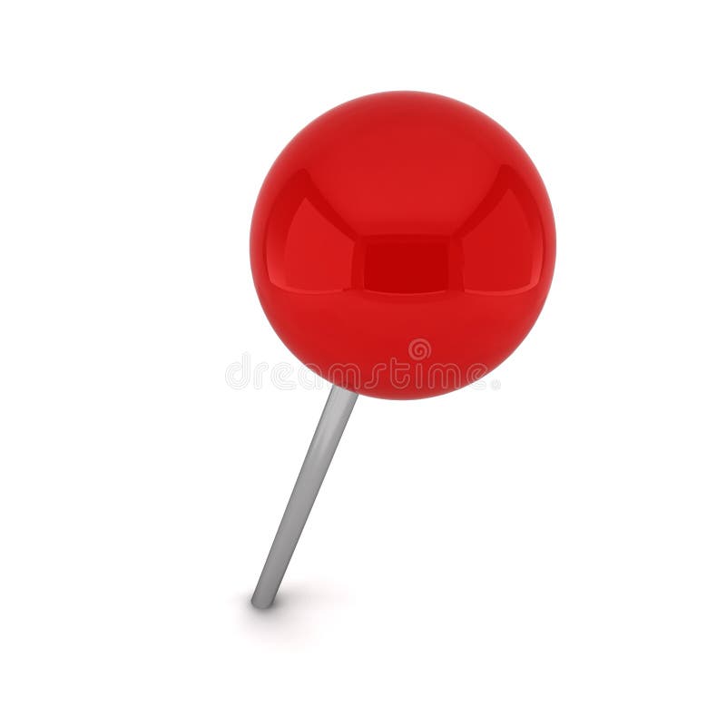Red push pin 3d stock illustration. Illustration of office - 21388990