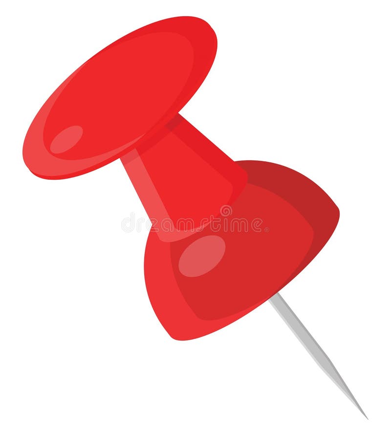 Red pin, icon stock vector. Illustration of marker, sign - 261384798