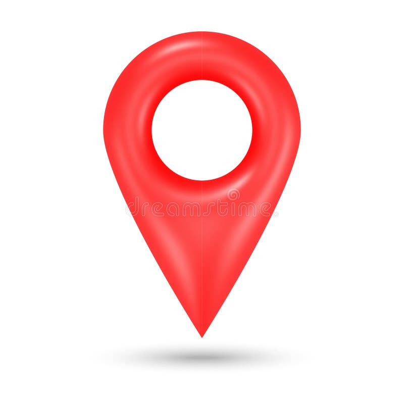 Red Pin Location Icon Isolated with Shadow Stock Vector - Illustration ...