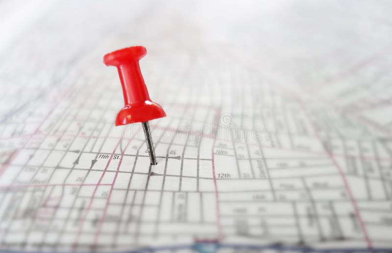 Red pin in map stock image. Image of street, urban, pushpin - 130906629