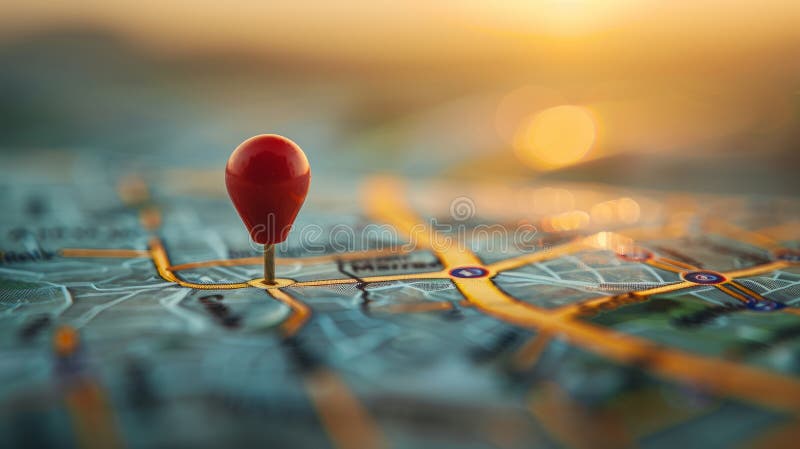 Red Pin on a Map Indicating a Specific Location Stock Image - Image of ...