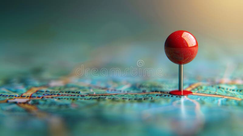 Red Pin on a Map Indicating a Specific Location Stock Photo - Image of ...