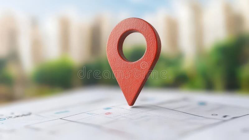 Red Pin on Map, Marking Destination for Travel and Exploration Red ...