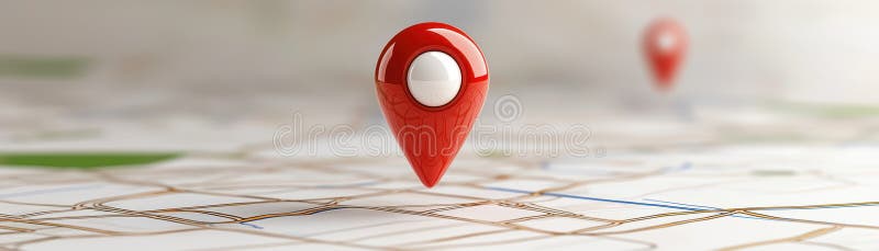 Red Pin on Map Marking Specific Location for Travel and Exploration Red ...