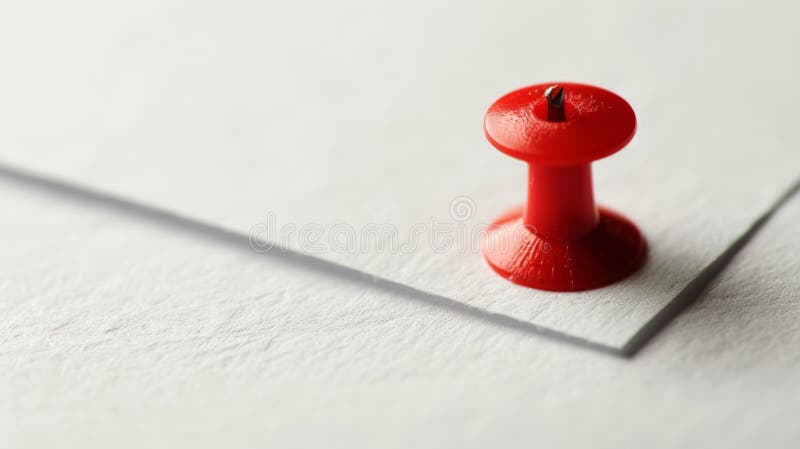 A red pin on paper stock photo. Image of equipment, surface - 314229824