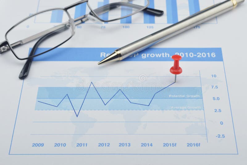 Red Pin and Pin on Financial Graph, Target and Win Concept Stock Photo ...