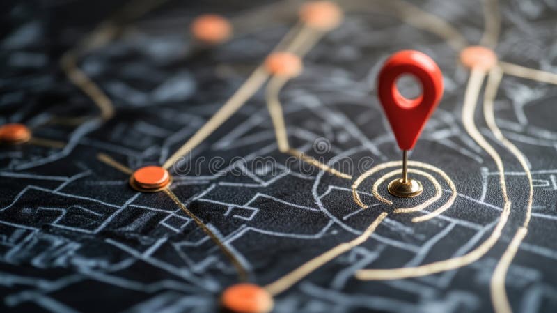 A Red Pin is Placed on a Map, Indicating a Specific Location Stock ...