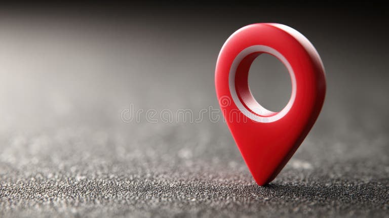 Red Pin Positioned on a Table Representing Key Location in Tech ...