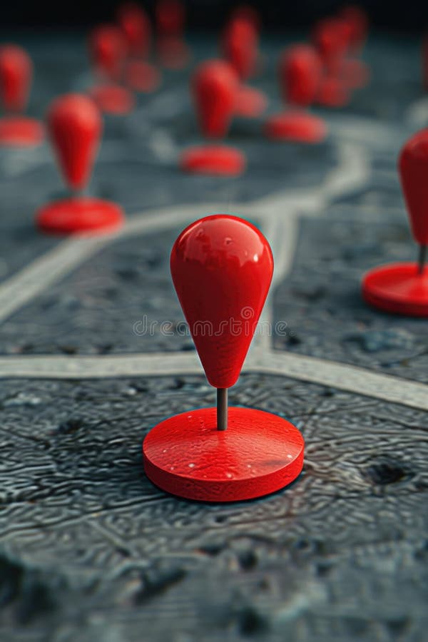 A Red Pin Sitting on Top of a Road, Often Used for Navigation and ...