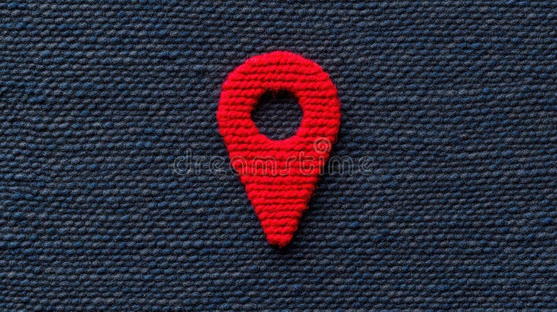 Red Pin on a Textured Blue Background, Symbol of Location and ...