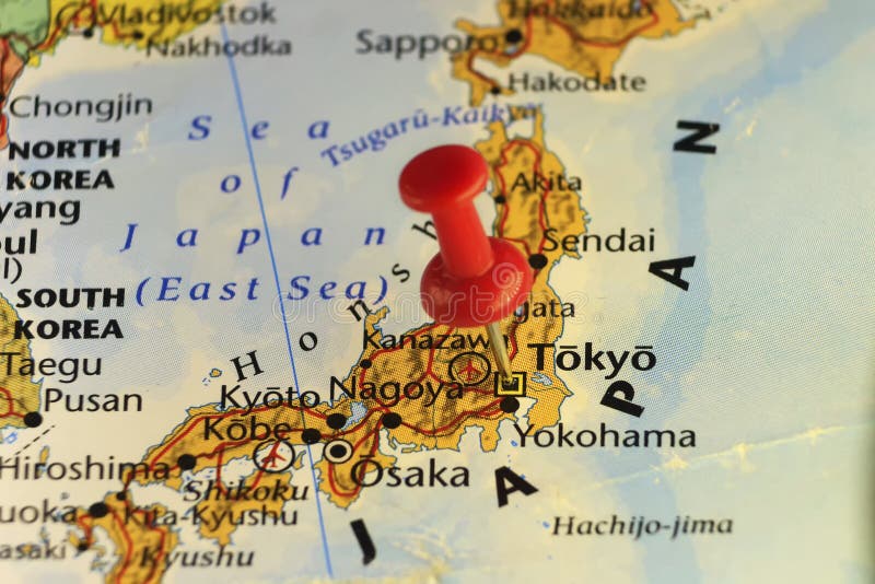 Red Pin on Tokyo Capitol of Japan Stock Illustration - Illustration of ...